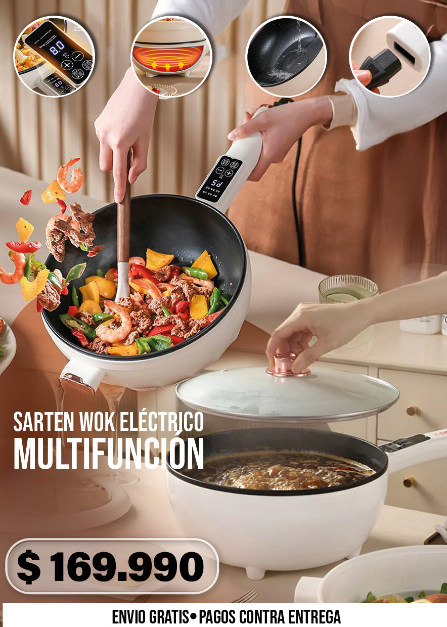 SARTEN WOK ELÉCTRICO MULTIFUNCIÓN – MAGISHOP